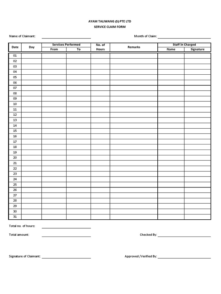 Staff Claim Form | PDF