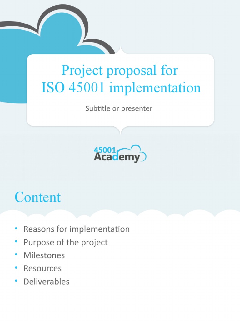 Project Proposal For ISO 45001 Implementation en | PDF