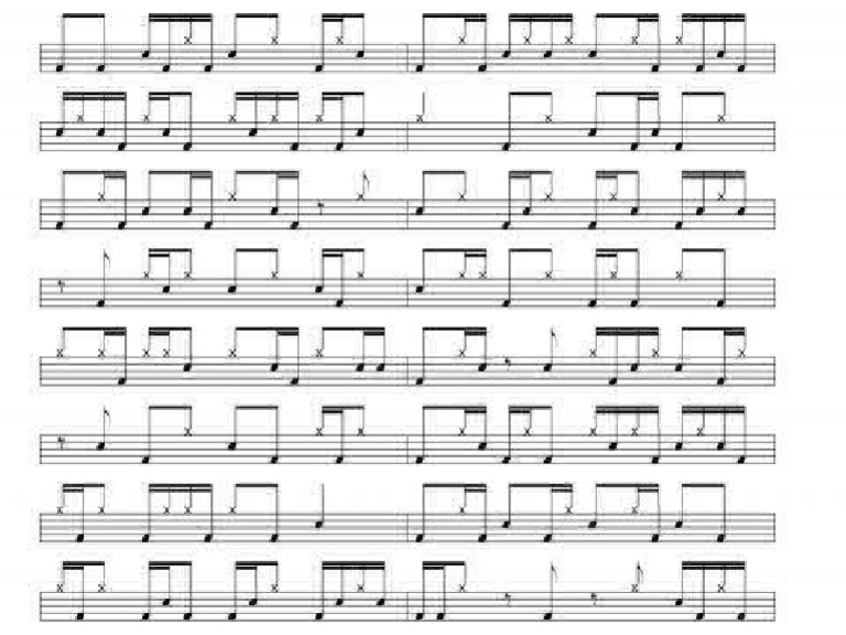 4 4 Linear Drum Grooves | PDF