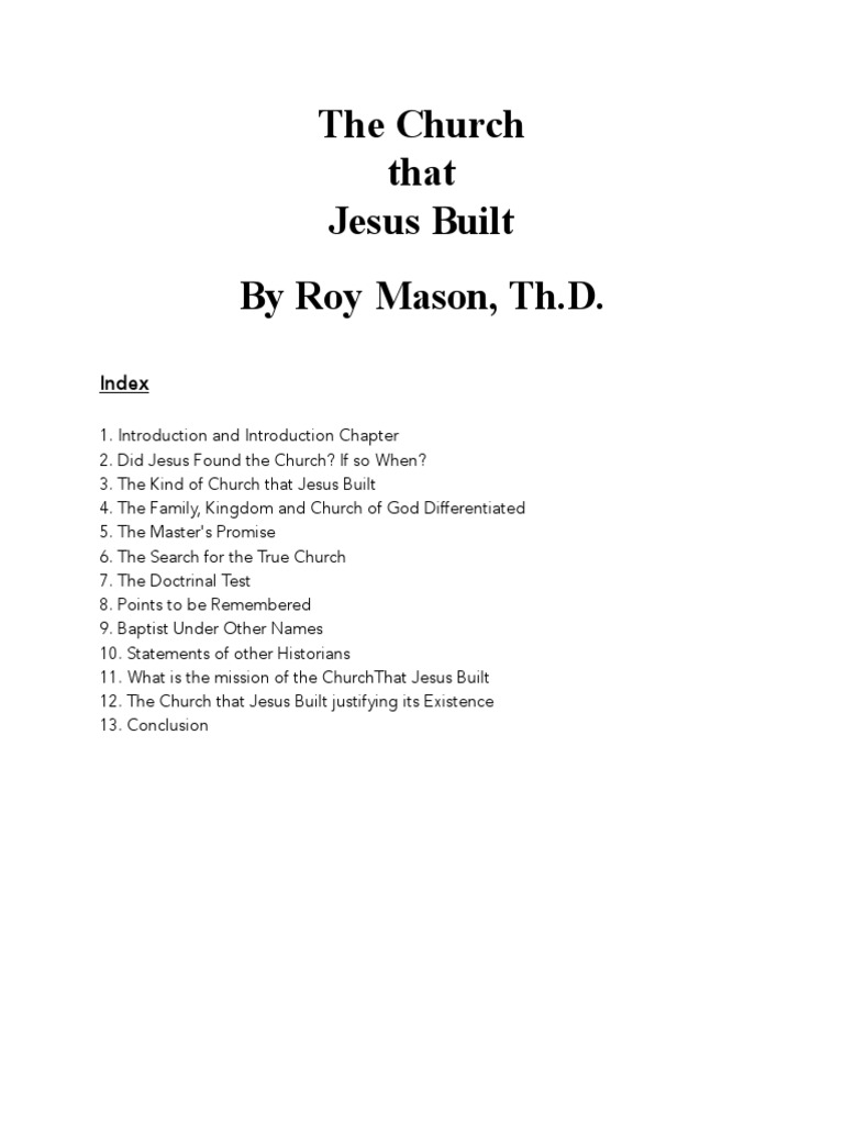 1 The Church That Jesus Built | PDF | Christian Church | Jesus