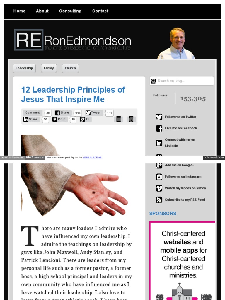 12 Leadership Principles of Jesus | PDF | Disciple (Christianity) | Jesus