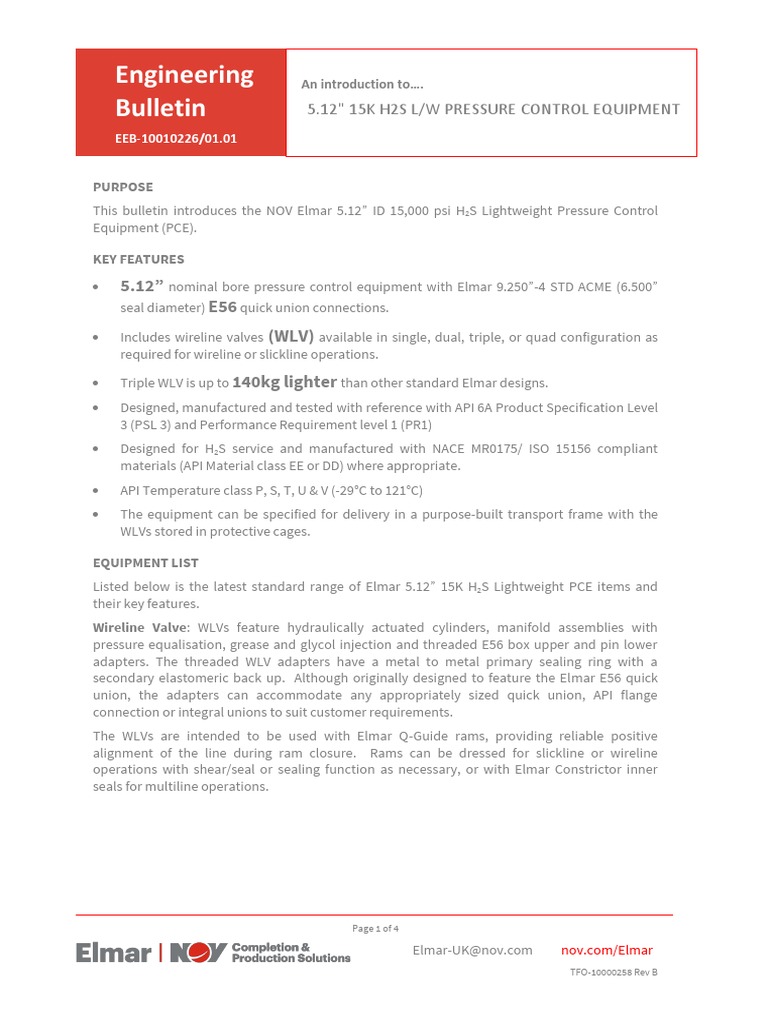 Introduction to the NOV Elmar 5.12” 15K H2S Lightweight Pressure ...