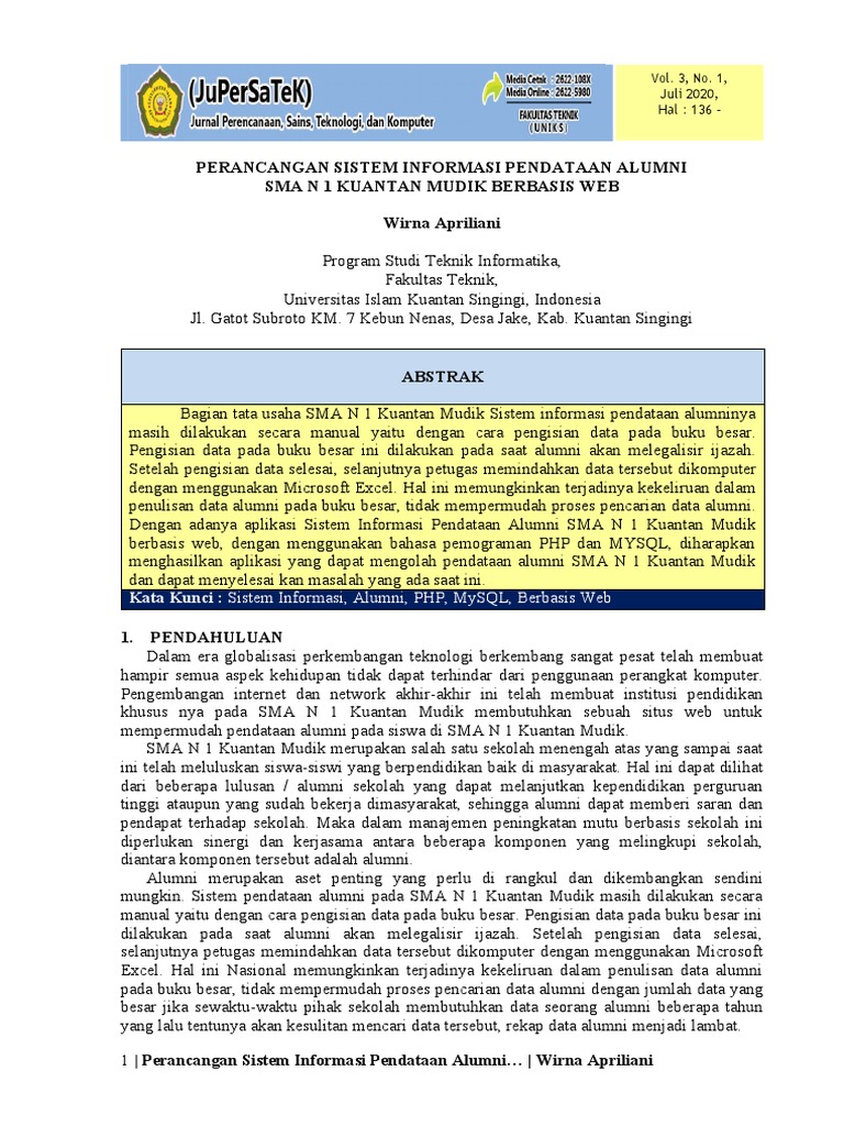 Pendataan Alumni | PDF