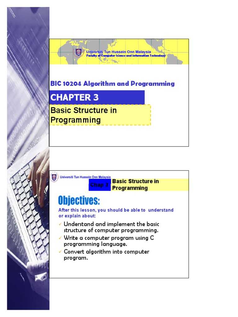 BIC 10204 Chapter 3 Basic Structure in Programming | PDF | Computer ...