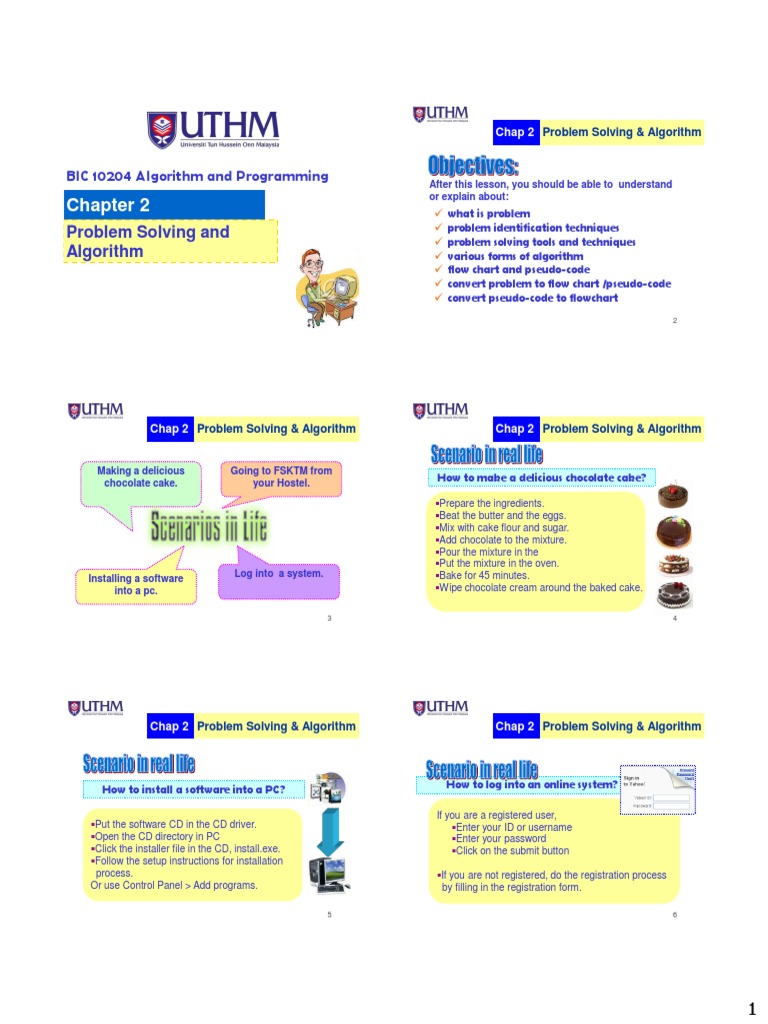 BIC 10204 Chapter 2 Problem Solving and Algorithm | PDF | Algorithms | Computer Programming