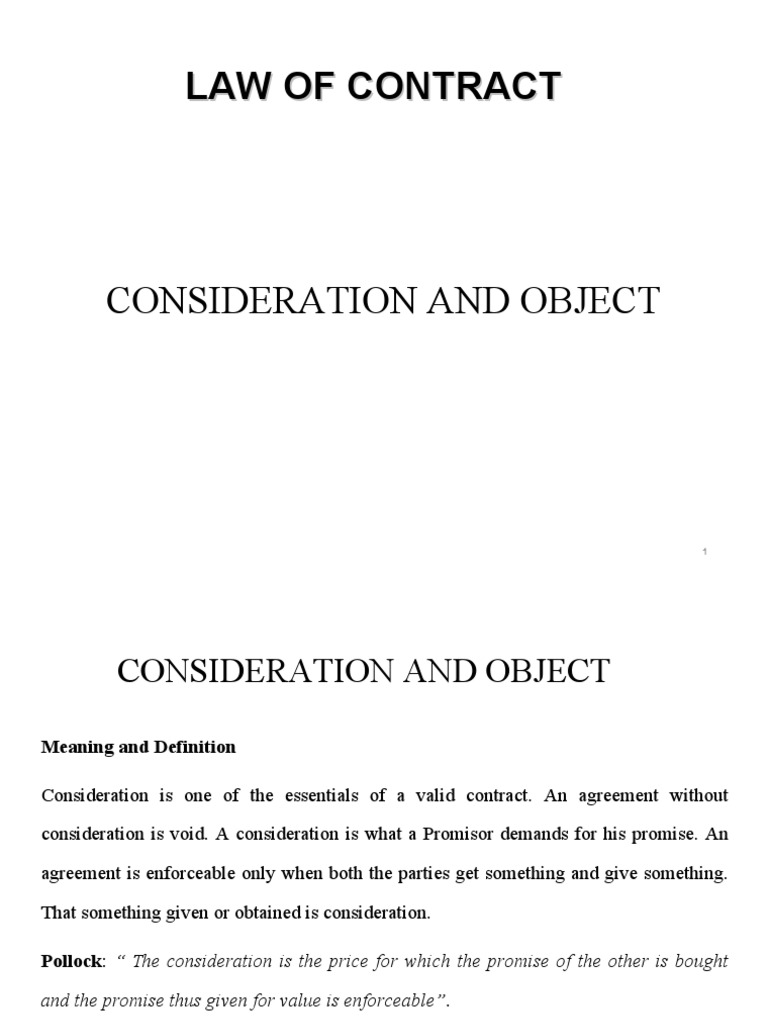 Contract Law: Consideration Basics | PDF | Consideration | Assignment (Law)