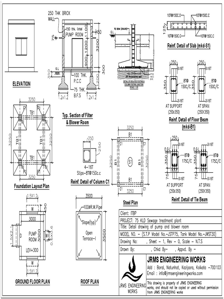 Detail Drawing of Pump and Blower Room ITBP | Download Free PDF | Real ...