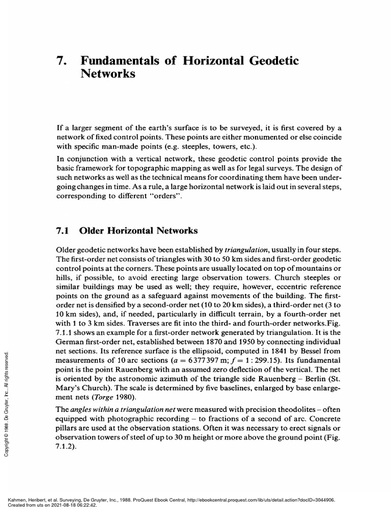 Fundamentals of Horizontal Geodetic Networks | PDF | Surveying | Geodesy