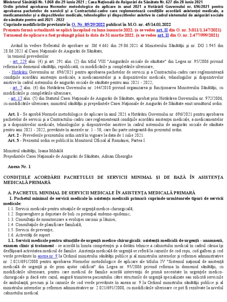 Contractul Cadru 2021 2022 NM | PDF