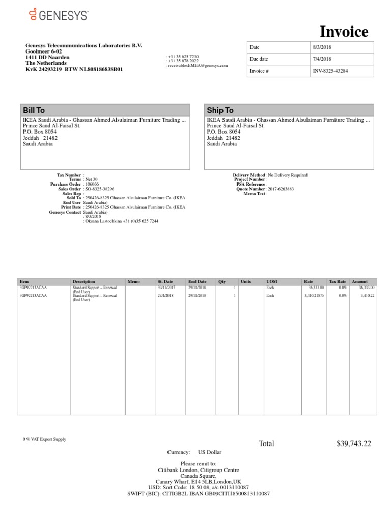 Invoice: Bill To Ship To | PDF | Payments | Trade