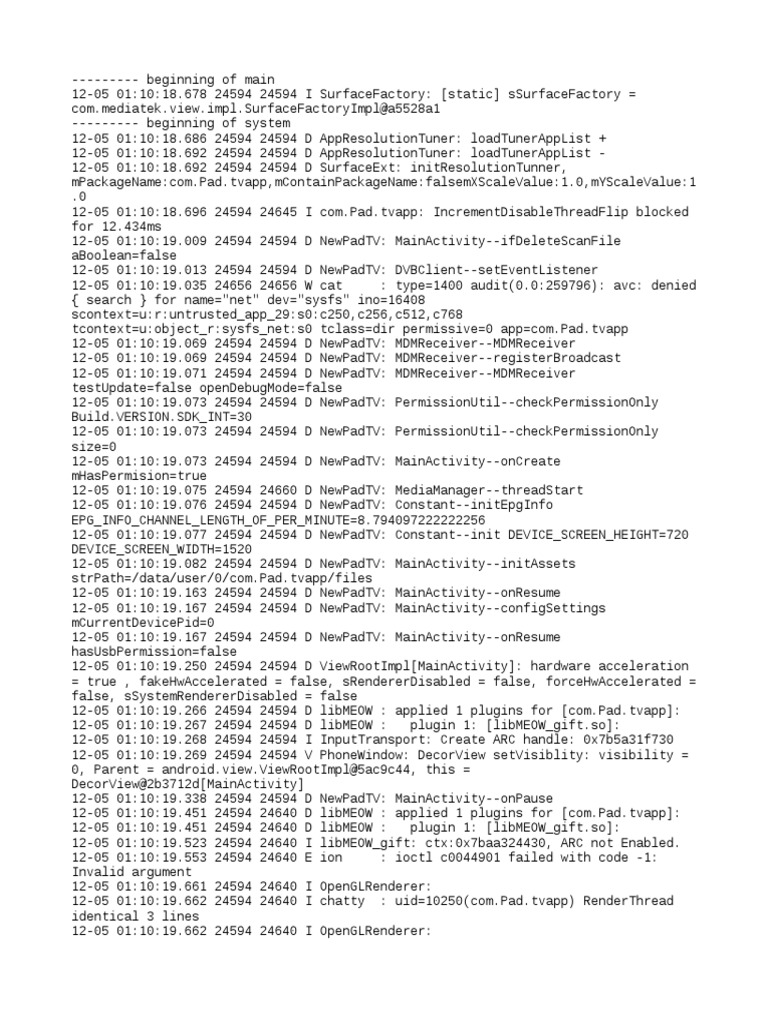 Logcat | PDF | Computer Architecture | Systems Engineering