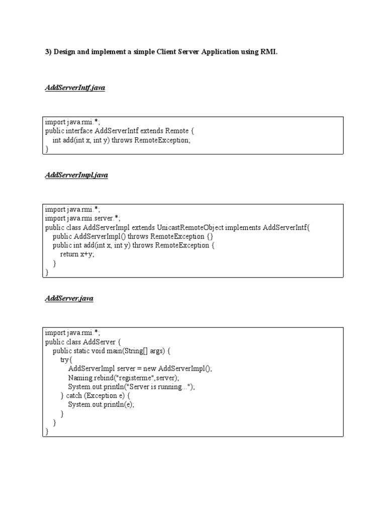 RMI Client-Server App Implementation | PDF