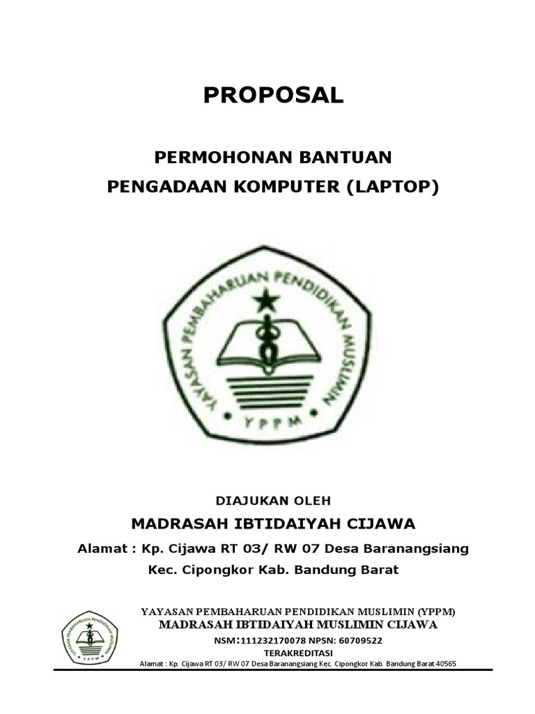 PROPOSAL PERMOHONAN LAPTOP Mi Cijawa | PDF