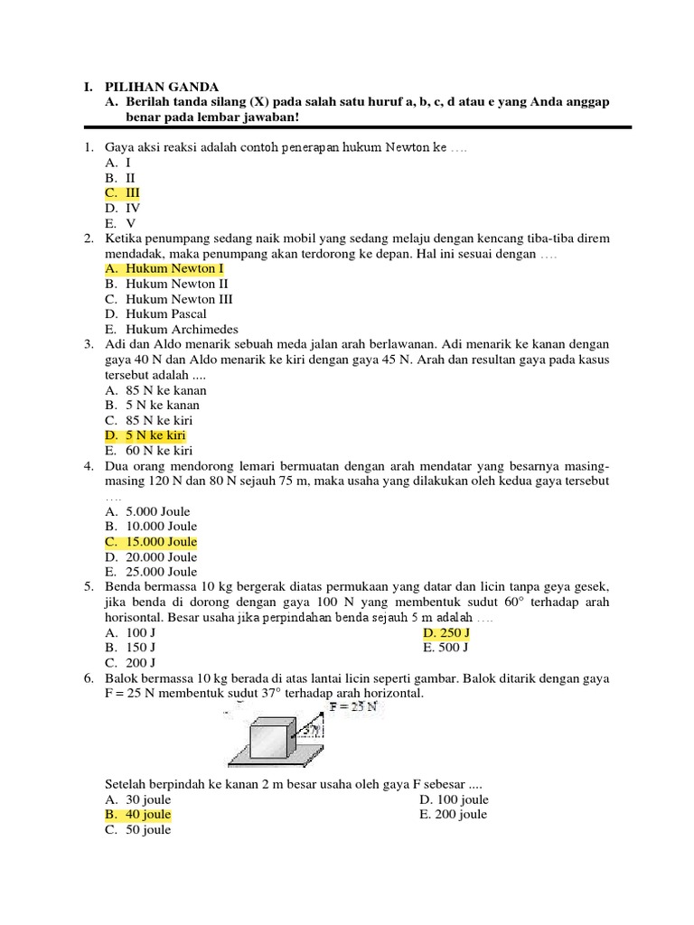 Latihan Uas Ganjil Fisika 2021 | PDF