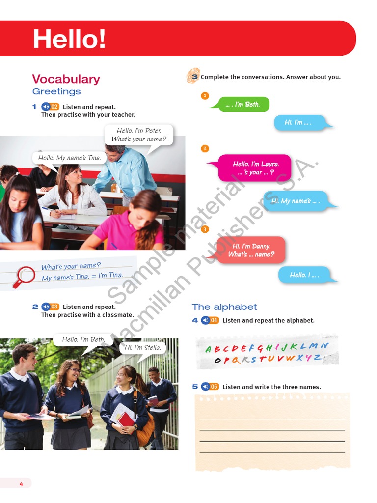 On The Pulse 2nd Ed Starter Sample SB WB SkillsB Uns Hello 1 | PDF | Linguistics | Language Arts ...