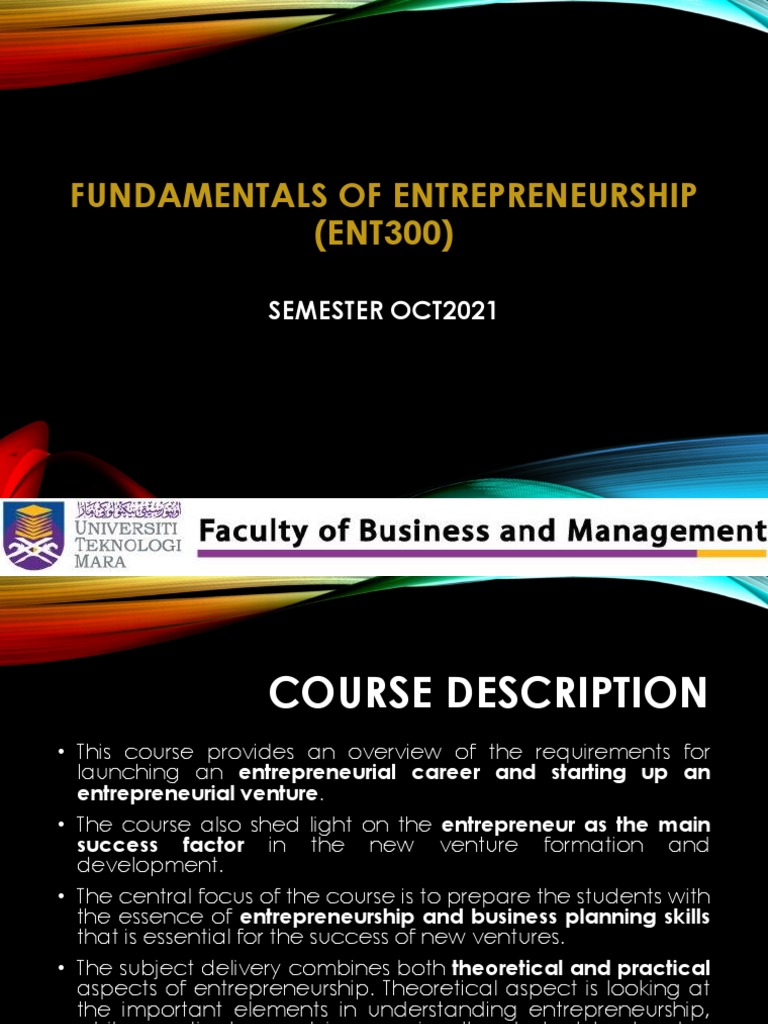 Overview Ent300 Oct2021 | PDF | Entrepreneurship | Fluency