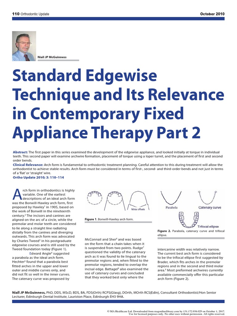 Standard Edgewise 2 | Download Free PDF | Orthodontics | Tooth