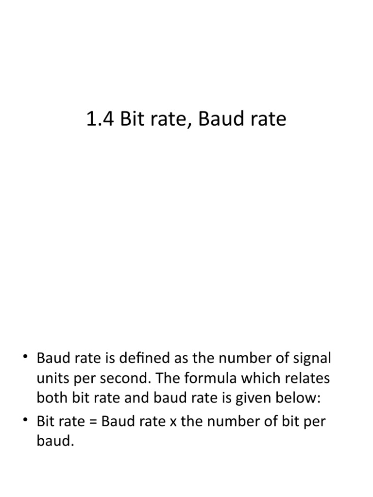 1.4 Bit Rate Baud Rate | PDF