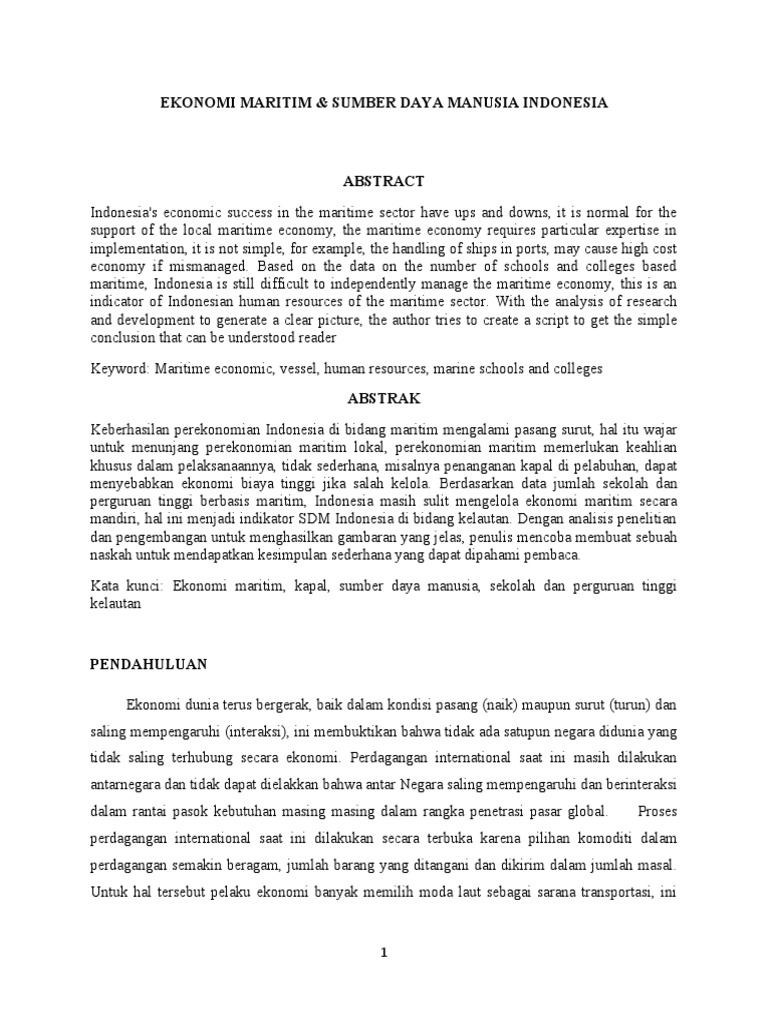 Artikel Ekonomi Maritim | PDF