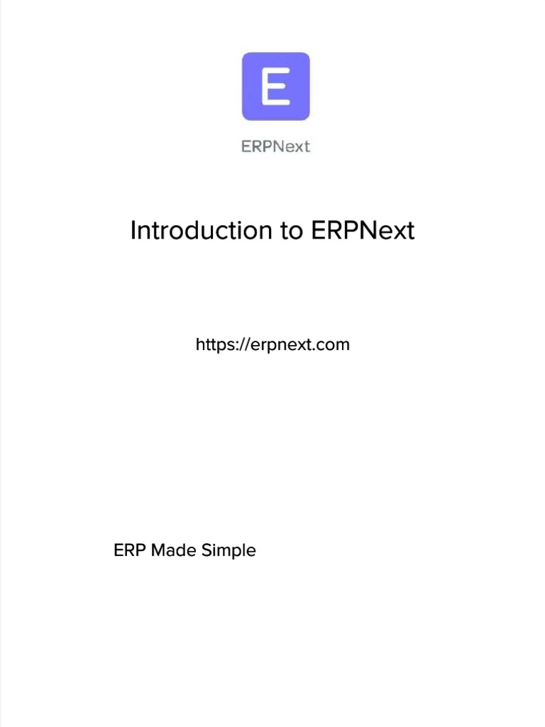 Introduction To Erpnext | PDF | Career & Growth | Business