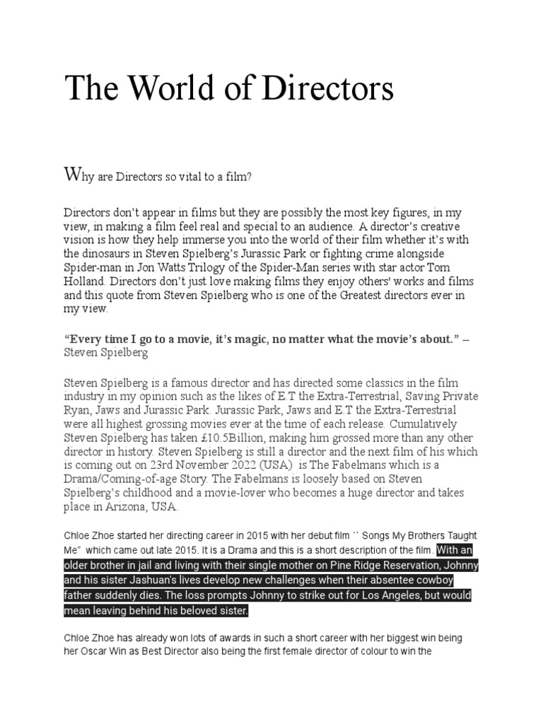 The World of Directors | PDF