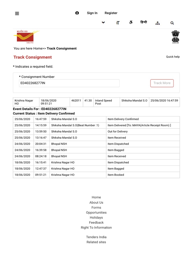 Track Consignment: Indicates A Required Field. Consignment Number | PDF ...