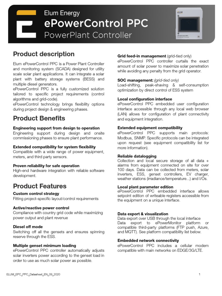 Product Description: ELUM - EPC - PPC - Datasheet - EN - 09 - 2020 1 ...