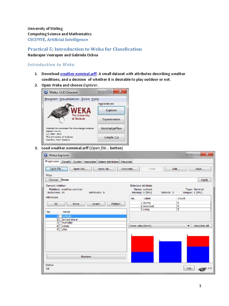 Practical 5: Introduction To Weka For Classfication | PDF | Statistical ...