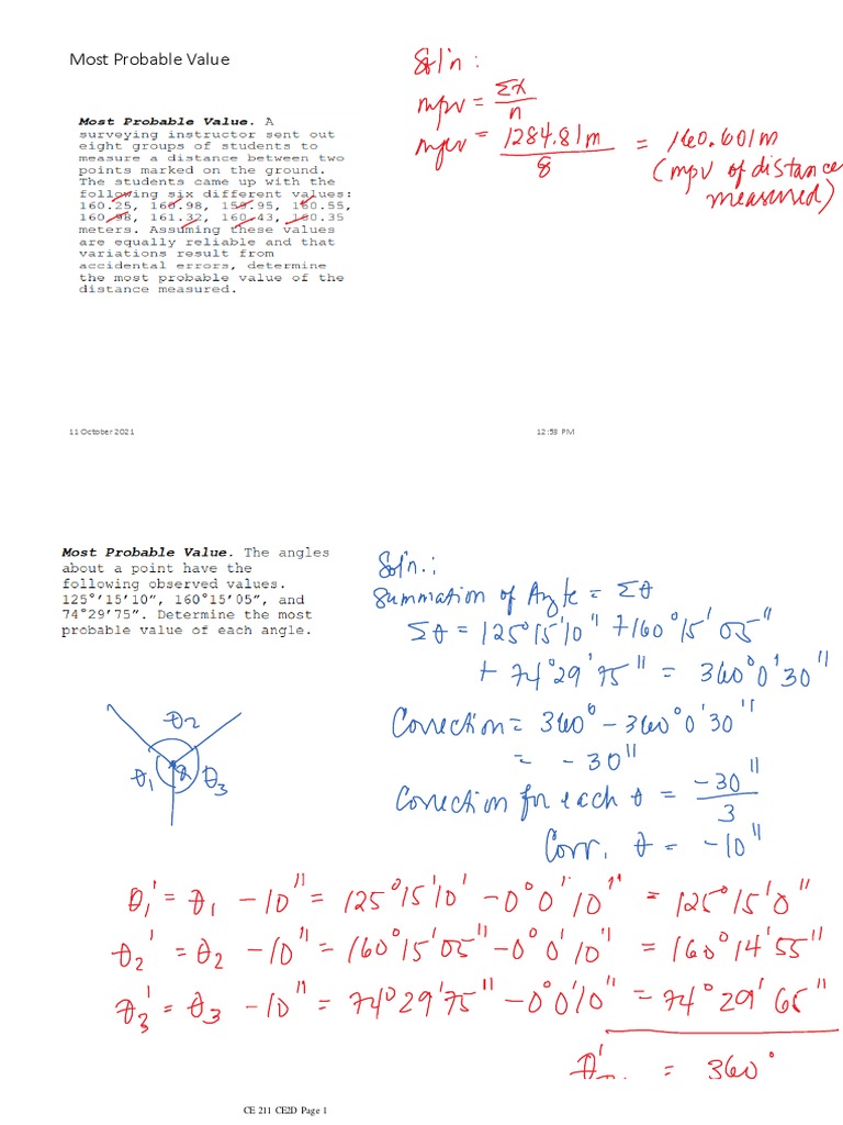 Most Probable Value Problem Exercises Solution 1 | PDF