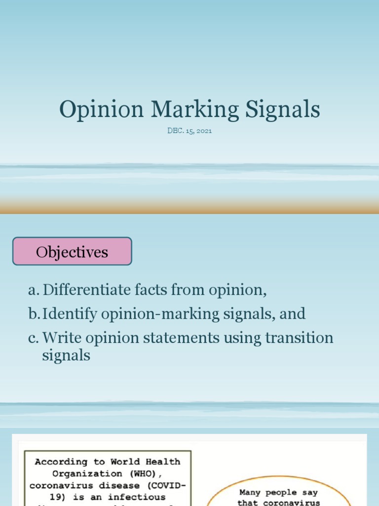 Opinion Marking Signals | PDF | Opinion | Human Nature