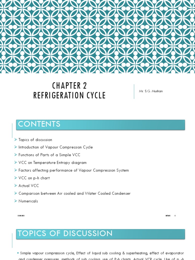 Ch 2 Refrigeration Cycle Pdf Thermodynamics Energy Technology