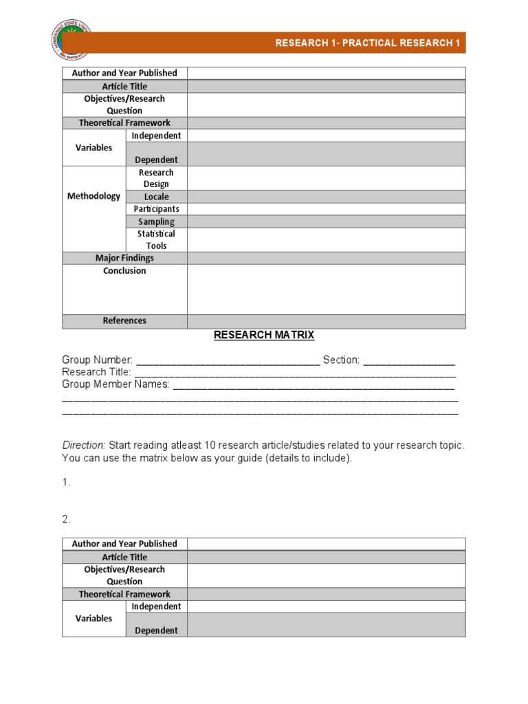 Research Matrix | PDF