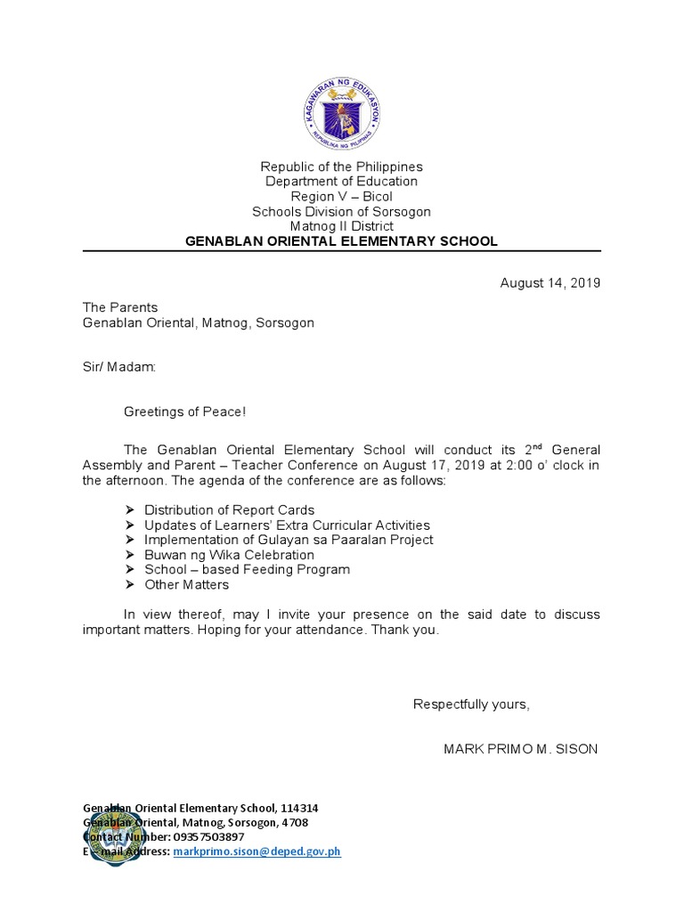 Invitation to 2nd General Assembly | PDF
