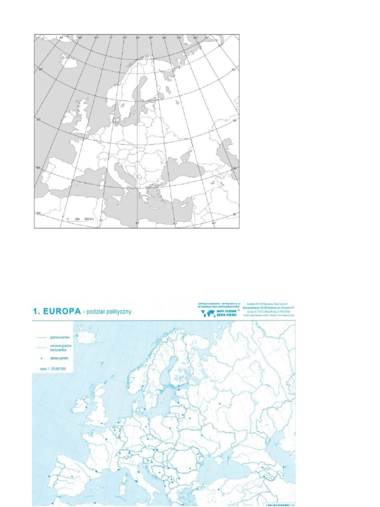 Mapa Konturowa Europy Podzial Polityczny | PDF