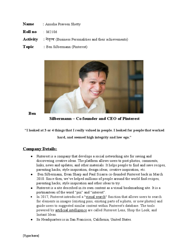 Ben Silbermann: Co-Founder and CEO of Pinterest and His Journey to Building a Leading Social ...