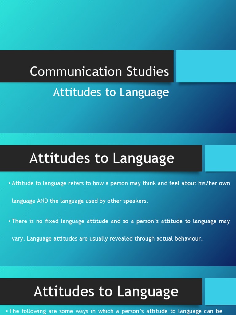 Attitudes To Language PDF Document | PDF