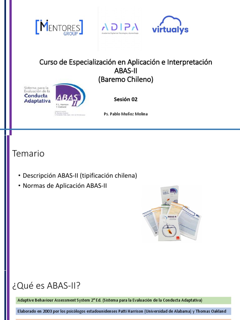 Sesión 02 ABAS II | PDF | Evaluación | Correlación y dependencia