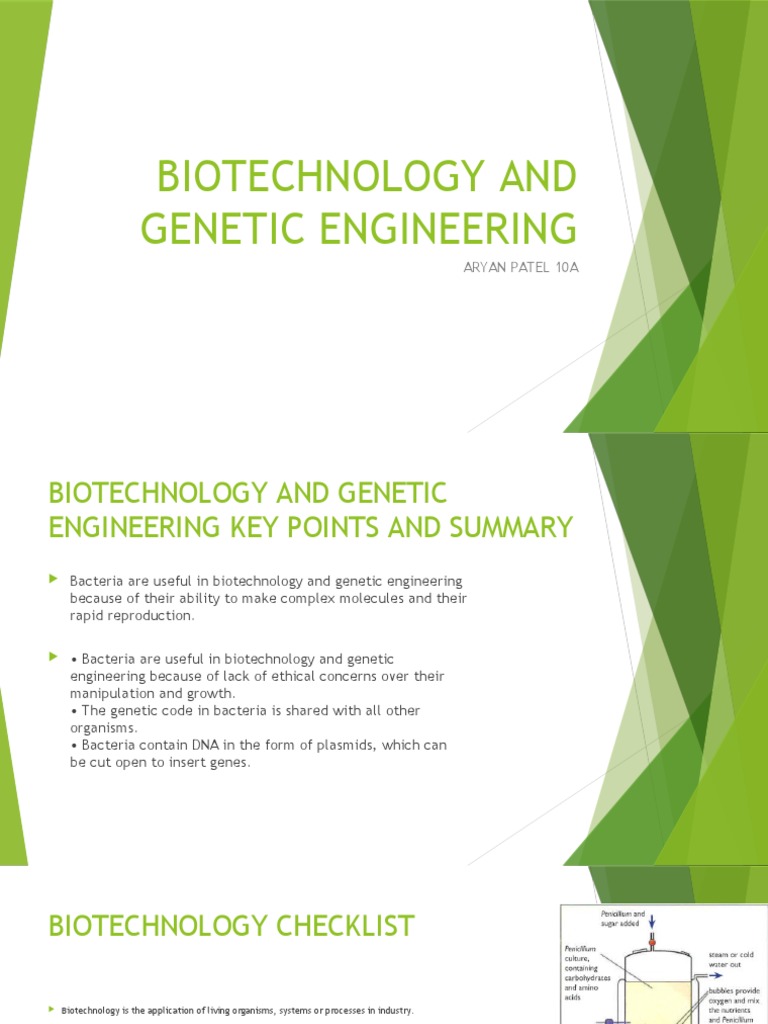 Biotechnology and Genetic Engineering Overview | PDF | Genetic ...
