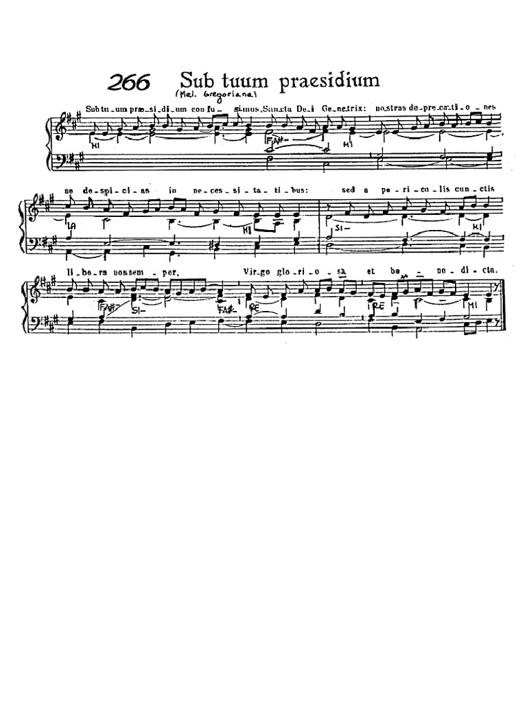 Gregoriano - Sub Tuum Praesidium | PDF