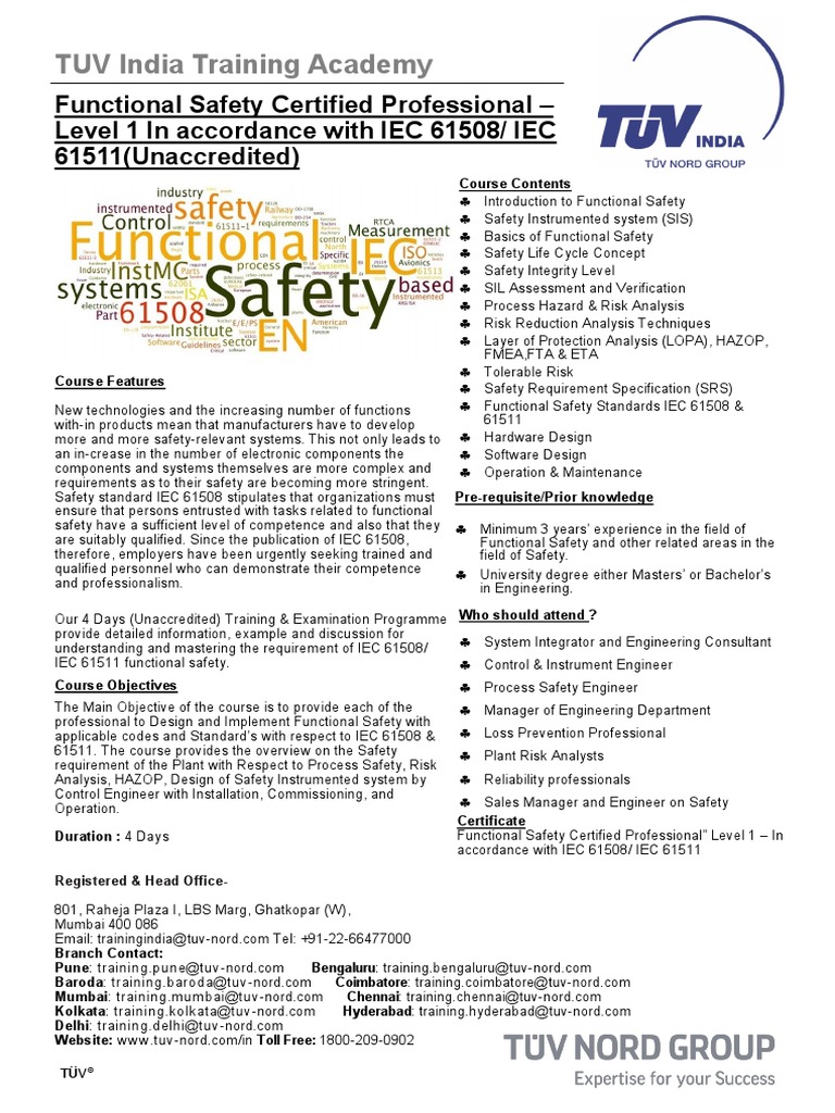 Functional Safety Certified Professional - Level 1 in Accordance With ...
