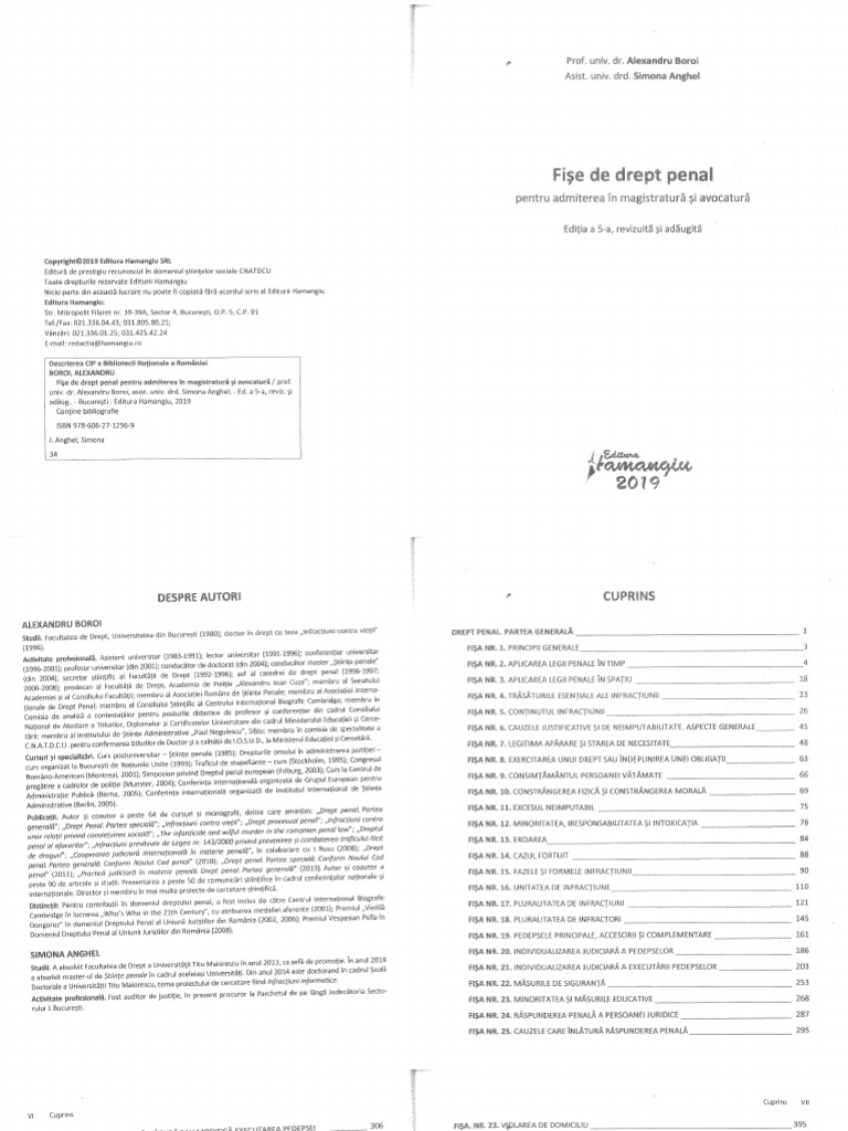 Fise de Drept Penal by Alexandru Boroi, Simona Anghel | PDF