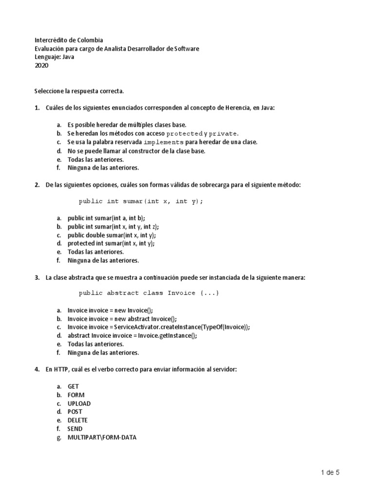 Examen Ingreso Desarrollo | PDF | Java (lenguaje de programación) | Contraseña