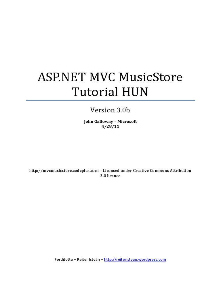 Mvc Music Store Tutorial V3 0 Hun Pdf