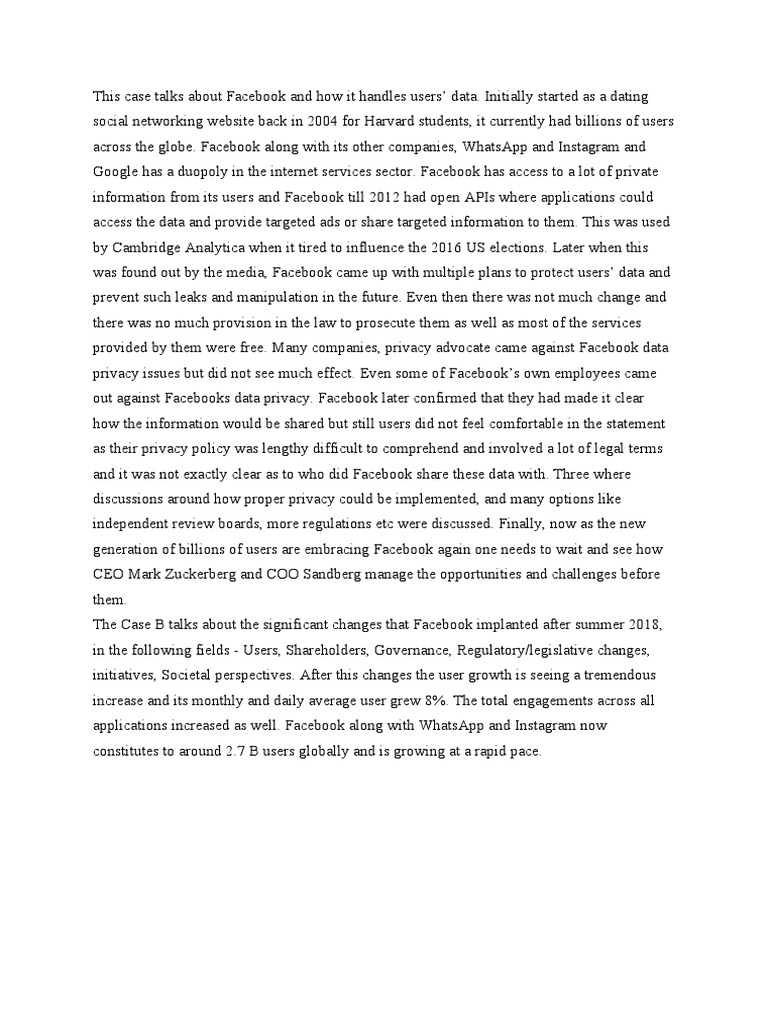 Facebook-Can Ethics Scale in The Digital Age | PDF