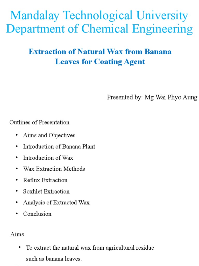 Mandalay Technological University Department of Chemical Engineering ...