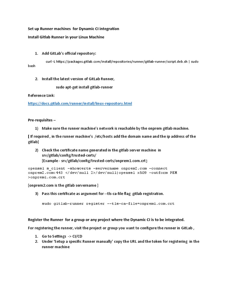 Install Runner For On-Prem Gitlab | PDF | Computer Engineering | Software