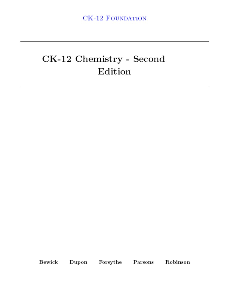 CK 12 Chemistry Second Edition | PDF | Scientific Method | Acid