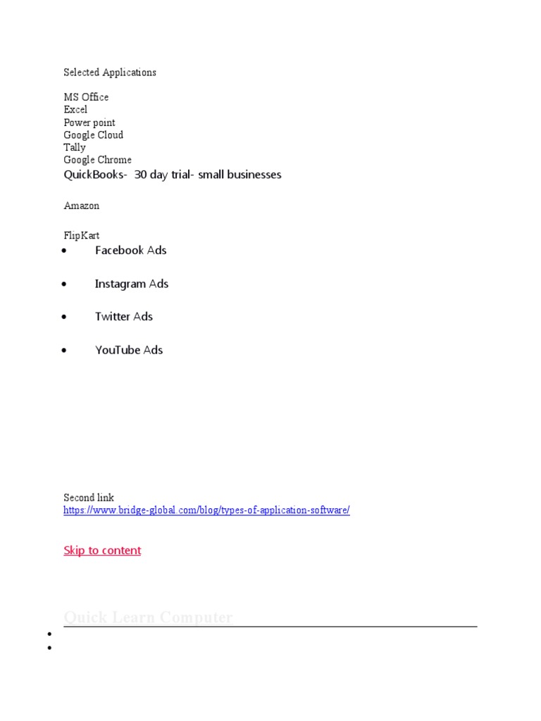 List of Applications | PDF | Application Software | Internet & Web