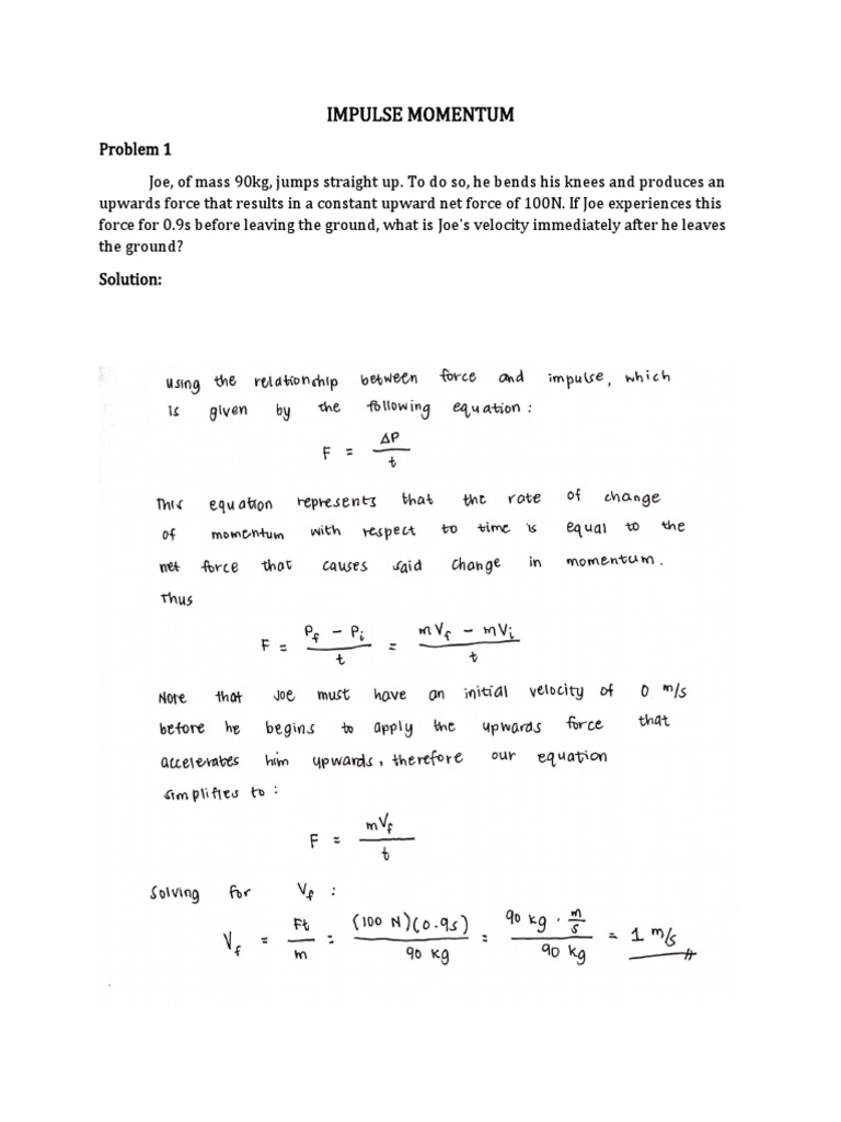 Impulse Momentum | PDF | Collision | Momentum