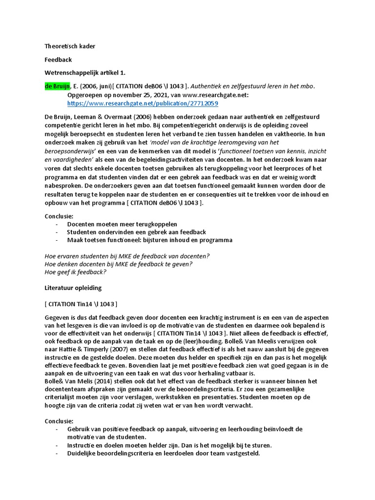 Theoretisch Kader | PDF